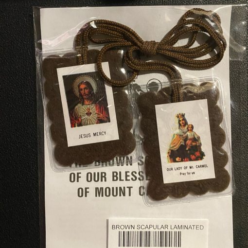 BROWN SCAPULAR LAMINATED - Church of Holy Family - Katong Catholic Shop